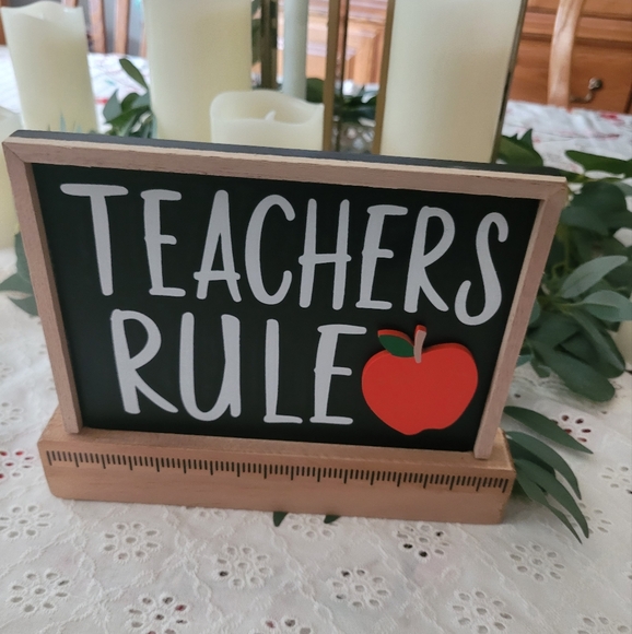Office | Teachers Rule Sign With Apple Design | Poshmark